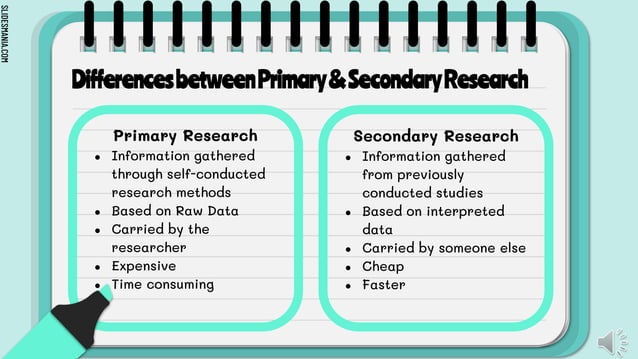 Primary Research Vs. Secondary Research | PPTX