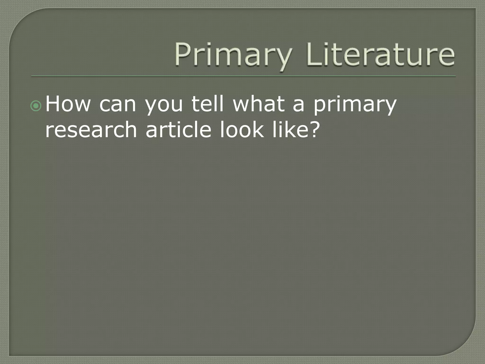 Primary Research | PPT