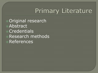 Primary Research | PPT