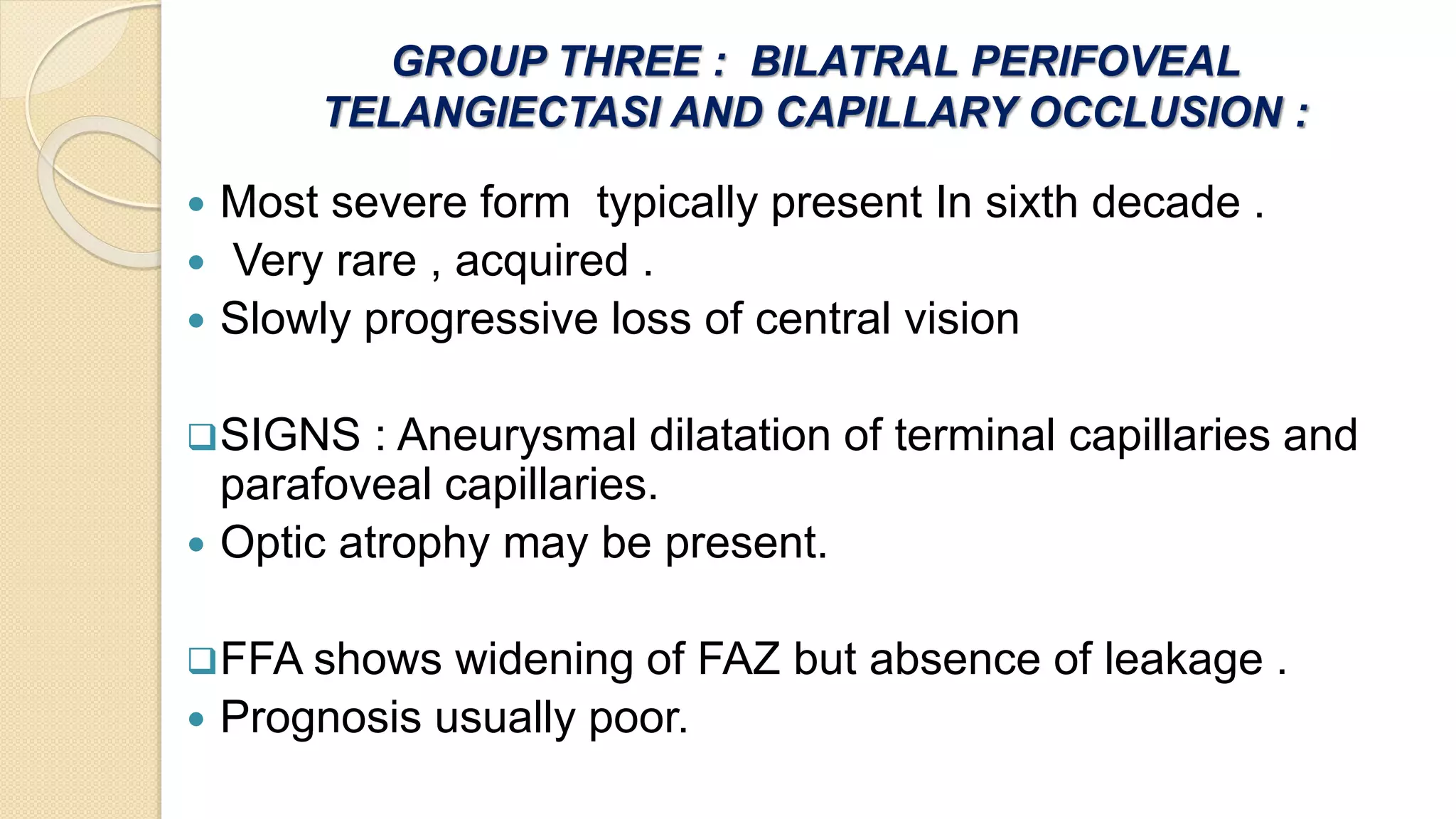 Primary Retinal Telangiectasia | PPTX
