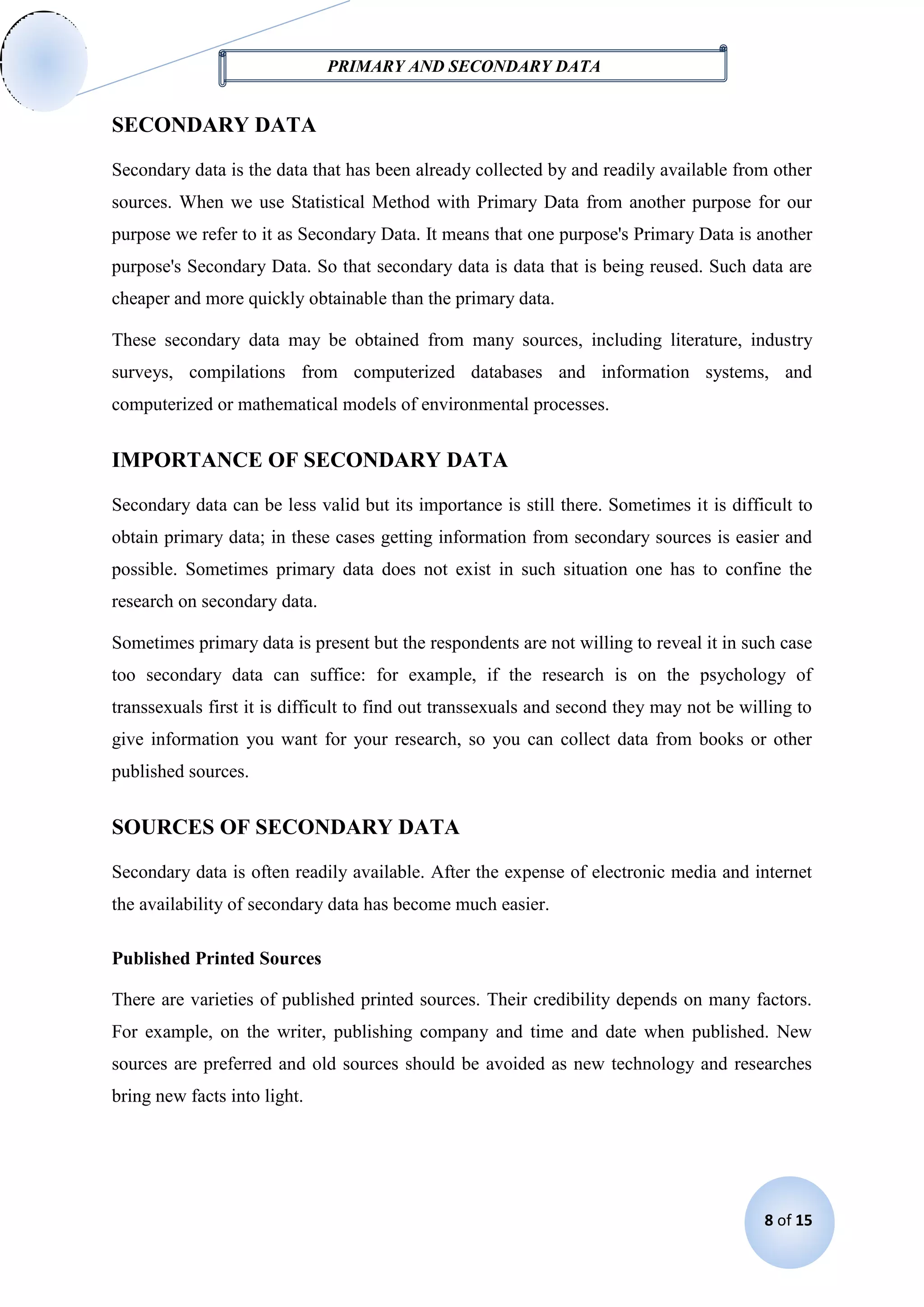 Primary & secondary data | DOCX