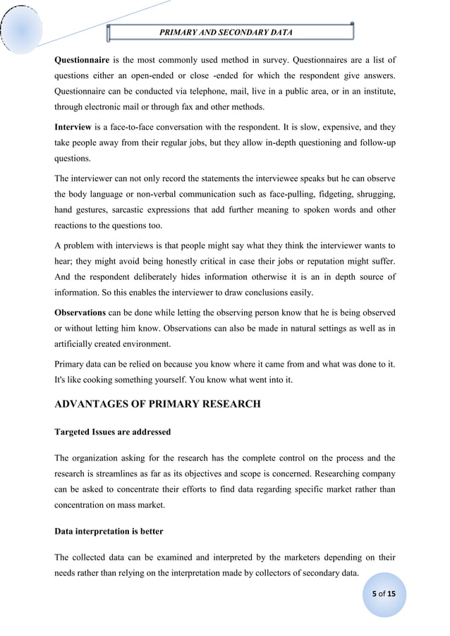 Primary & secondary data | DOCX