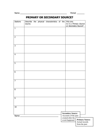 Primary Secondary Handouts | DOC
