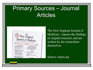 Primary & Secondary Sources | PPT