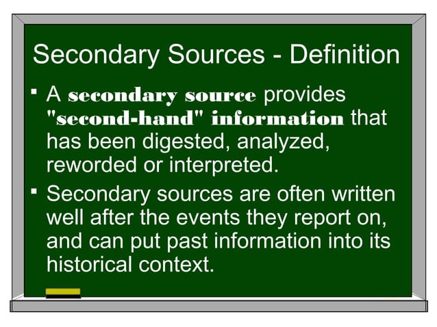 Primary & Secondary Sources | PPT