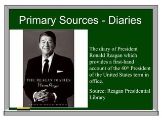 Primary & Secondary Sources | PPT
