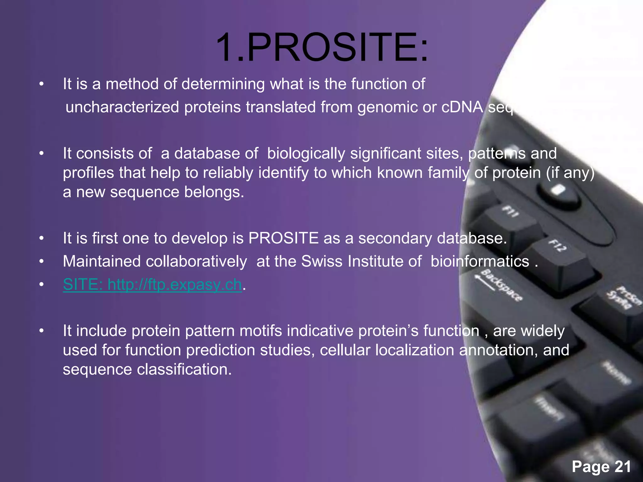 Primary, secondary, tertiary biological database | PPT