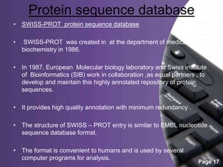 Primary, secondary, tertiary biological database | PPT