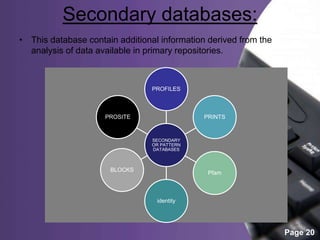 Primary, secondary, tertiary biological database | PPT