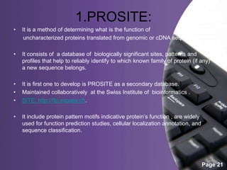 Primary, secondary, tertiary biological database | PPT