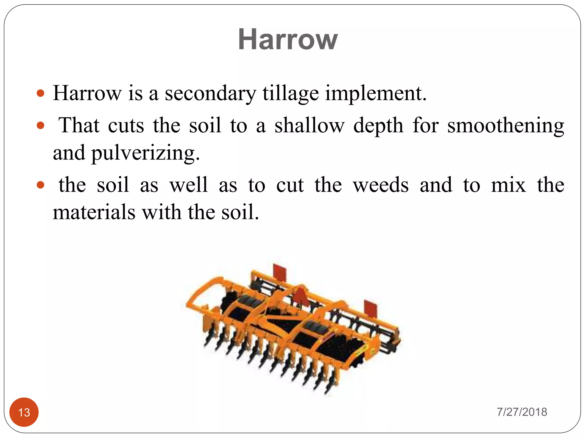 Primary & Secondary tillage Implements and their uses | PPTX