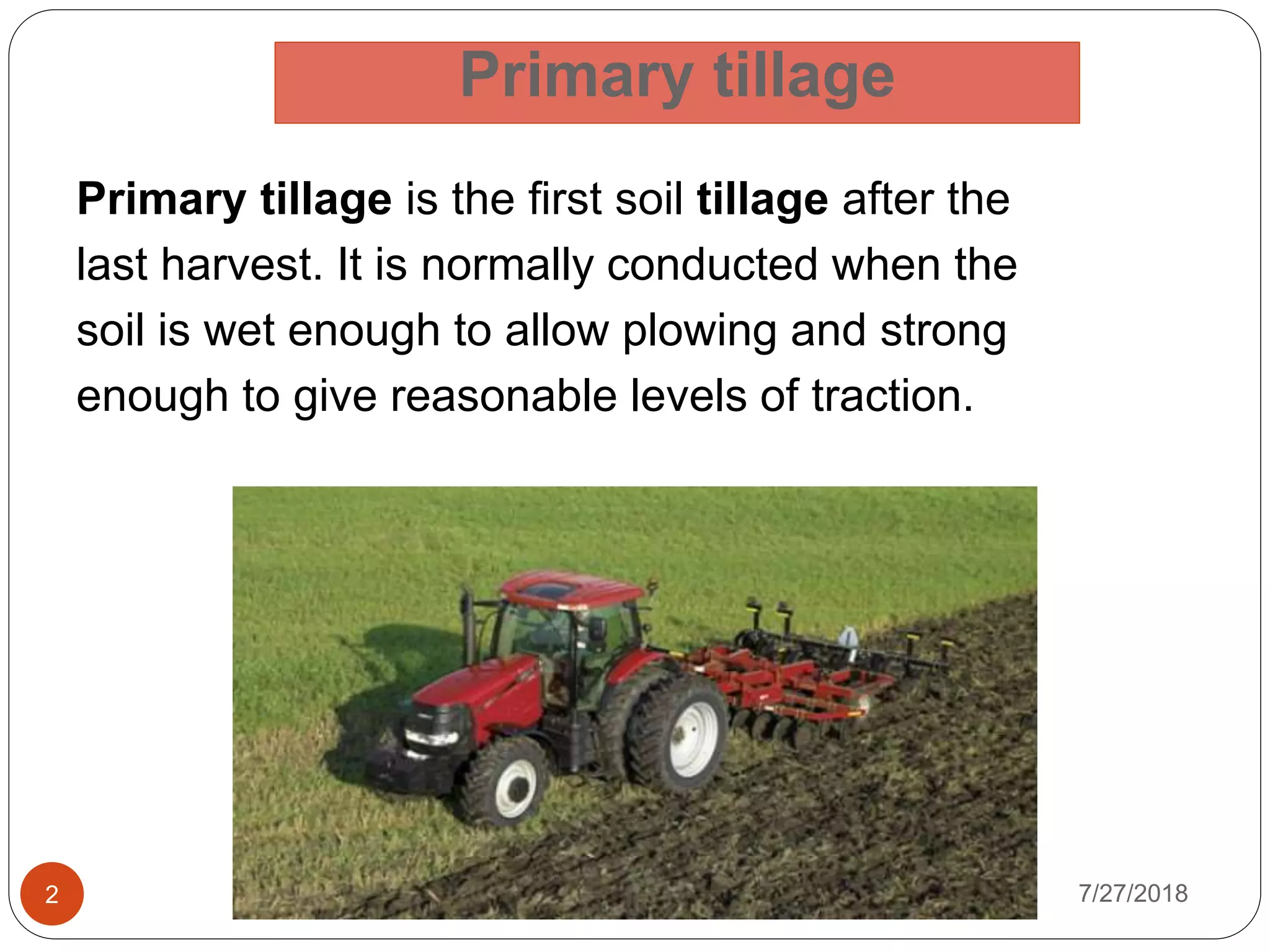 Primary & Secondary tillage Implements and their uses | PPTX