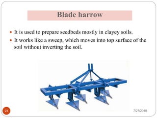 Primary & Secondary tillage Implements and their uses | PPTX