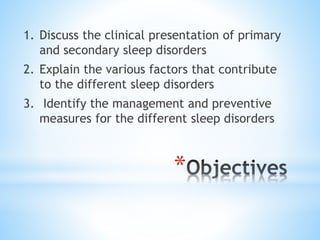 Primary Sleep Disorders | PPTX