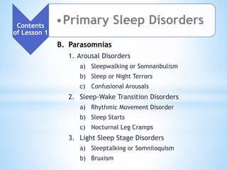 Primary Sleep Disorders | PPTX