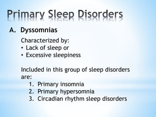 Primary Sleep Disorders | PPTX