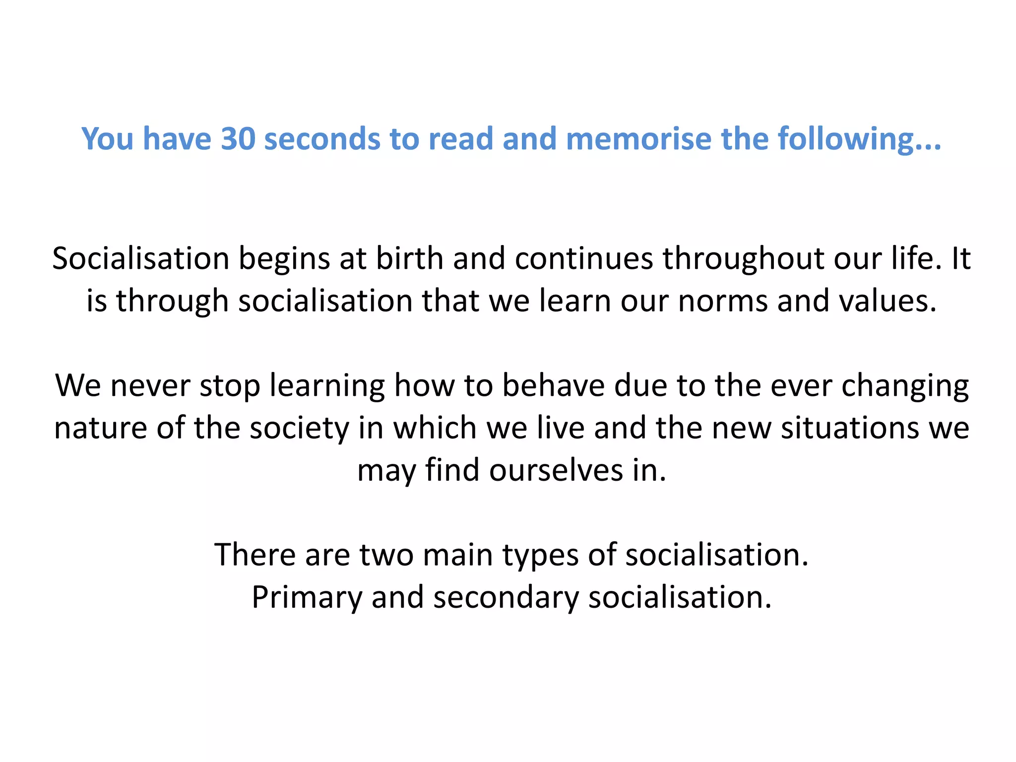 Primary socialisation | PPTX