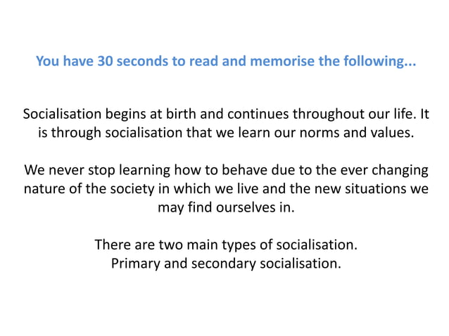 Primary socialisation | PPTX