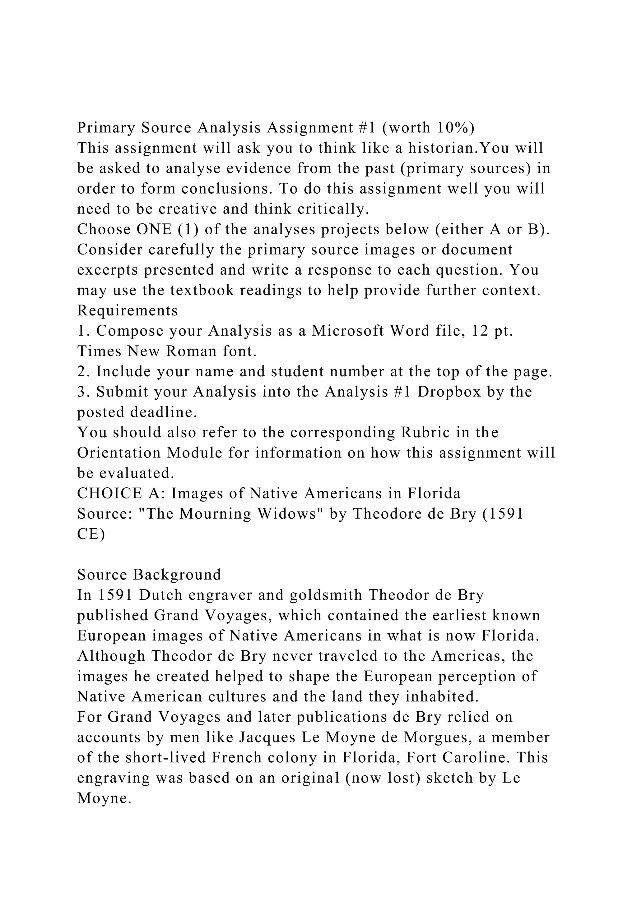 Primary Source Analysis Assignment #1 (worth 10)This assignment.docx