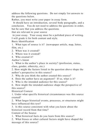 Primary Source Analysis PaperInstructions for Primary Source Analy.docx ...