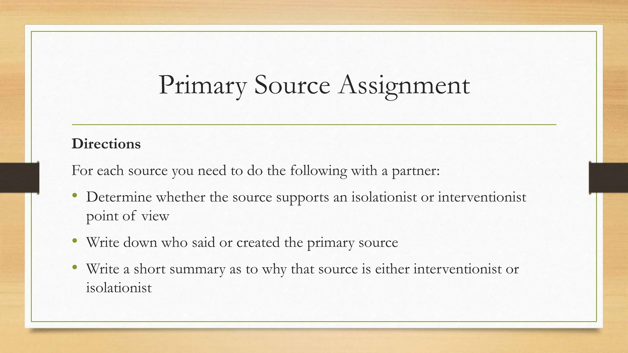 Primary Source Analysis Powerpoint for WWII | PPT
