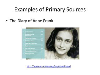 Primary source documents | PPTX