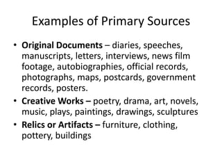 Primarysourcedocuments | PPT