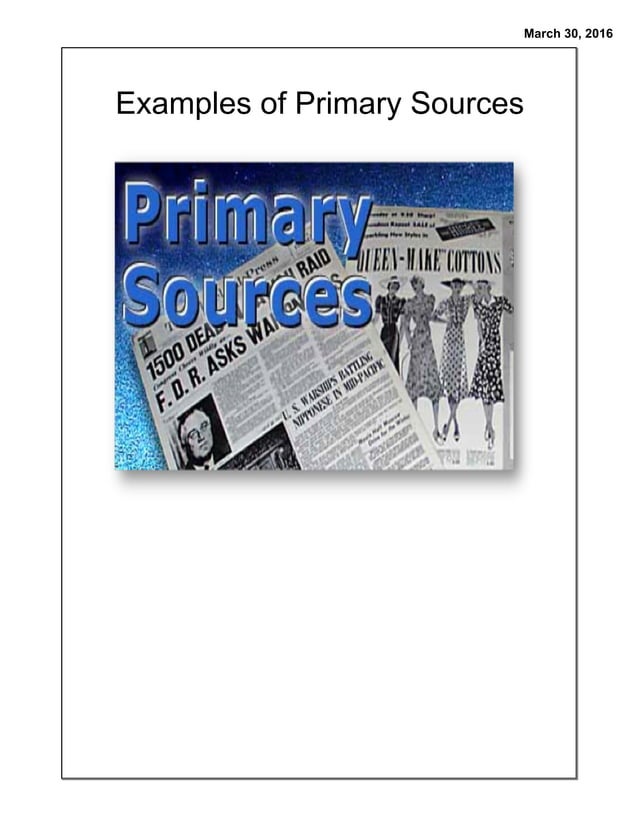 Primary source examples | PDF