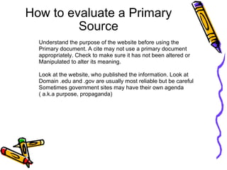 Primary sources | PPT