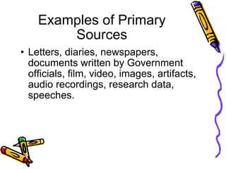 Primary sources | PPT