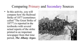Primary sources secondary sources ppt | PPT