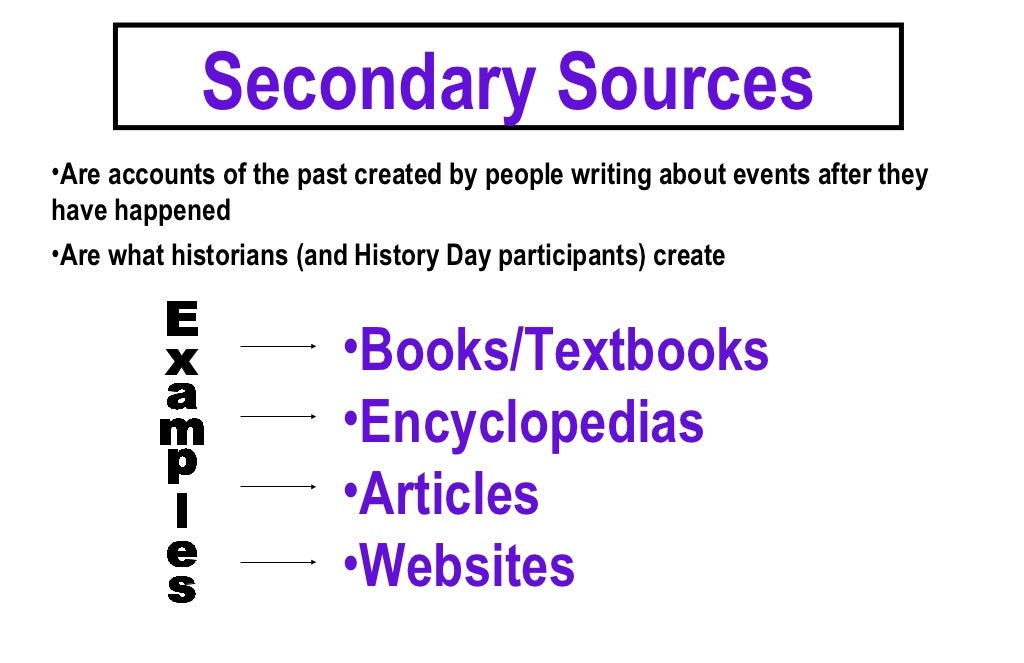 Primary sources secondary sources ppt