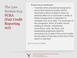 Primary Source Verification vs Simultaneous Notice | PPT