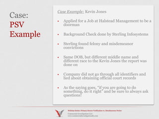 Primary Source Verification vs Simultaneous Notice | PPT