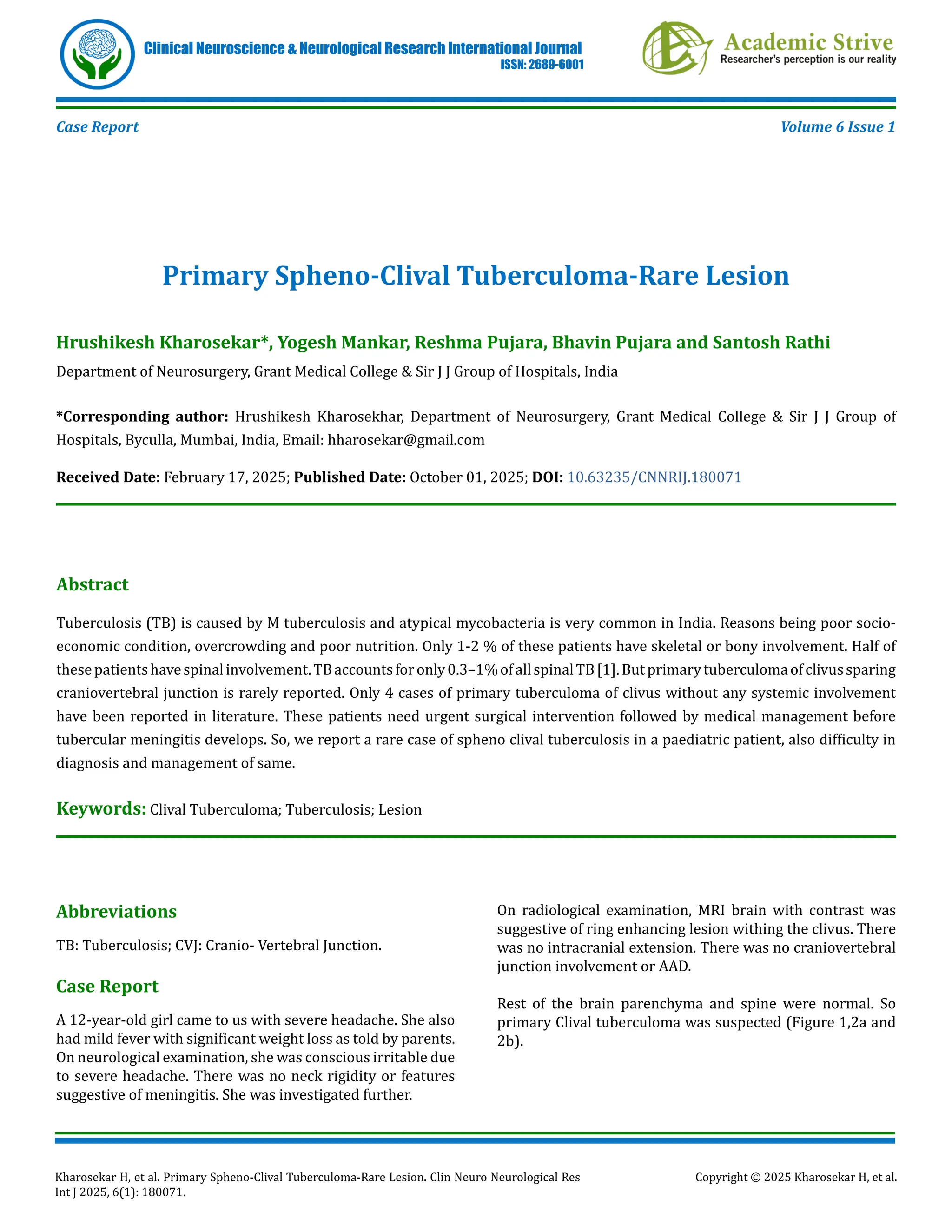 Primary Spheno-Clival Tuberculoma-Rare Lesion.pdf