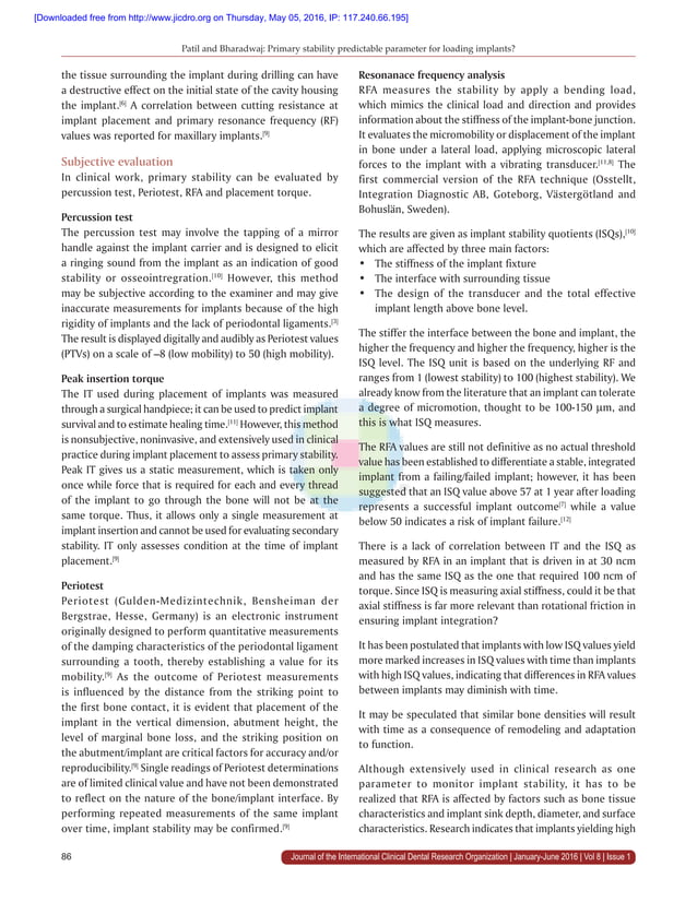 Primary stability a predictable parameter | PDF | Operating Systems | Computer Software and ...