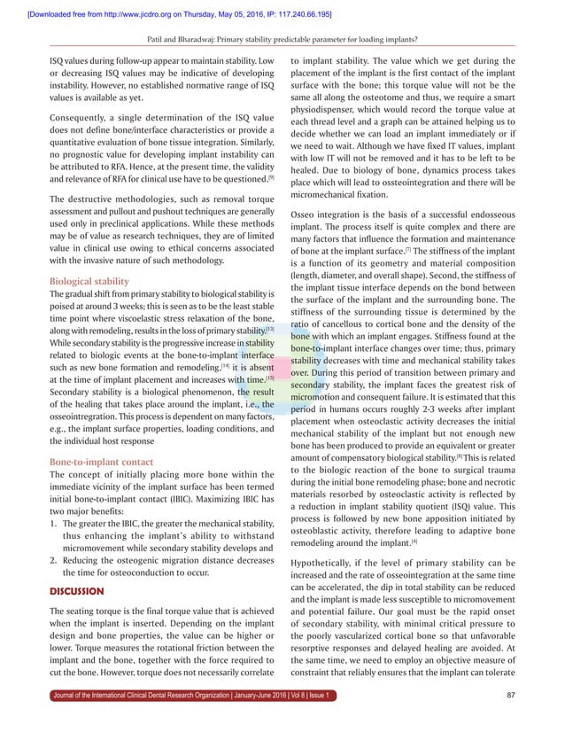 Primary stability a predictable parameter | PDF | Operating Systems | Computer Software and ...