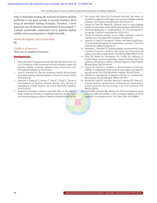 Primary stability a predictable parameter | PDF | Operating Systems | Computer Software and ...