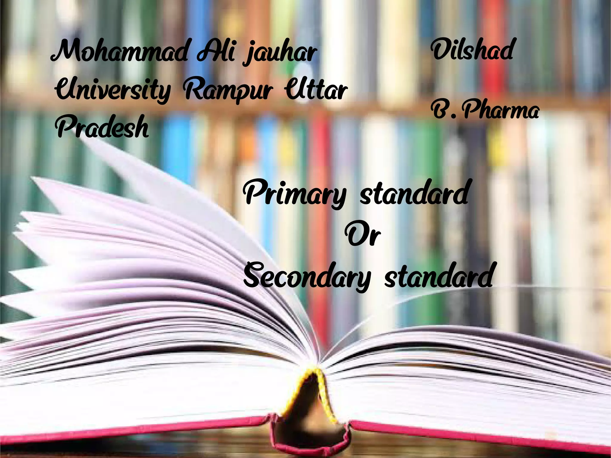 Primary standar secondary standard | PDF