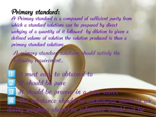 Primary standar secondary standard | PPT
