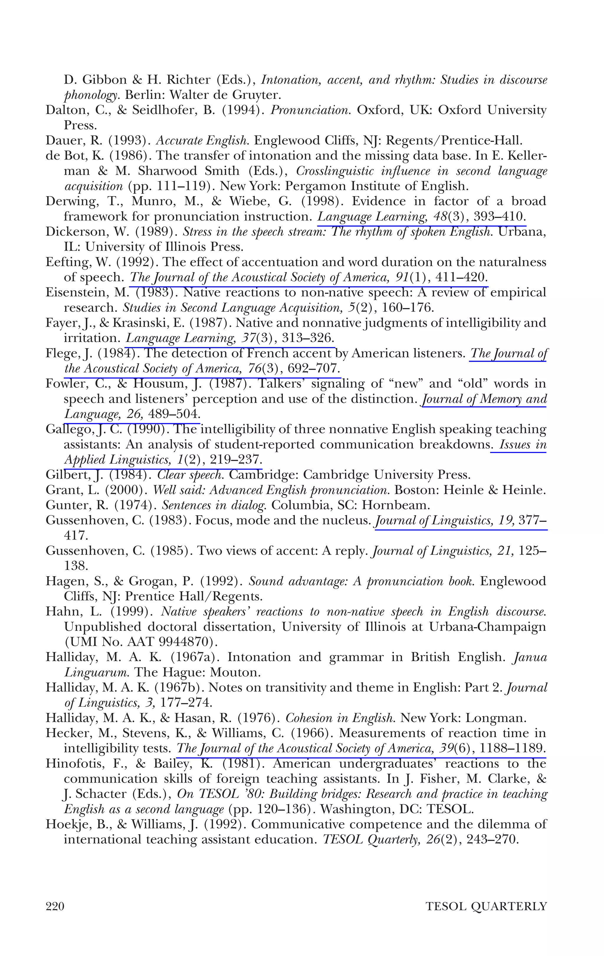 Primary Stress And Intelligibility Research To Motivate The Teaching Of Suprasegmentals | PDF