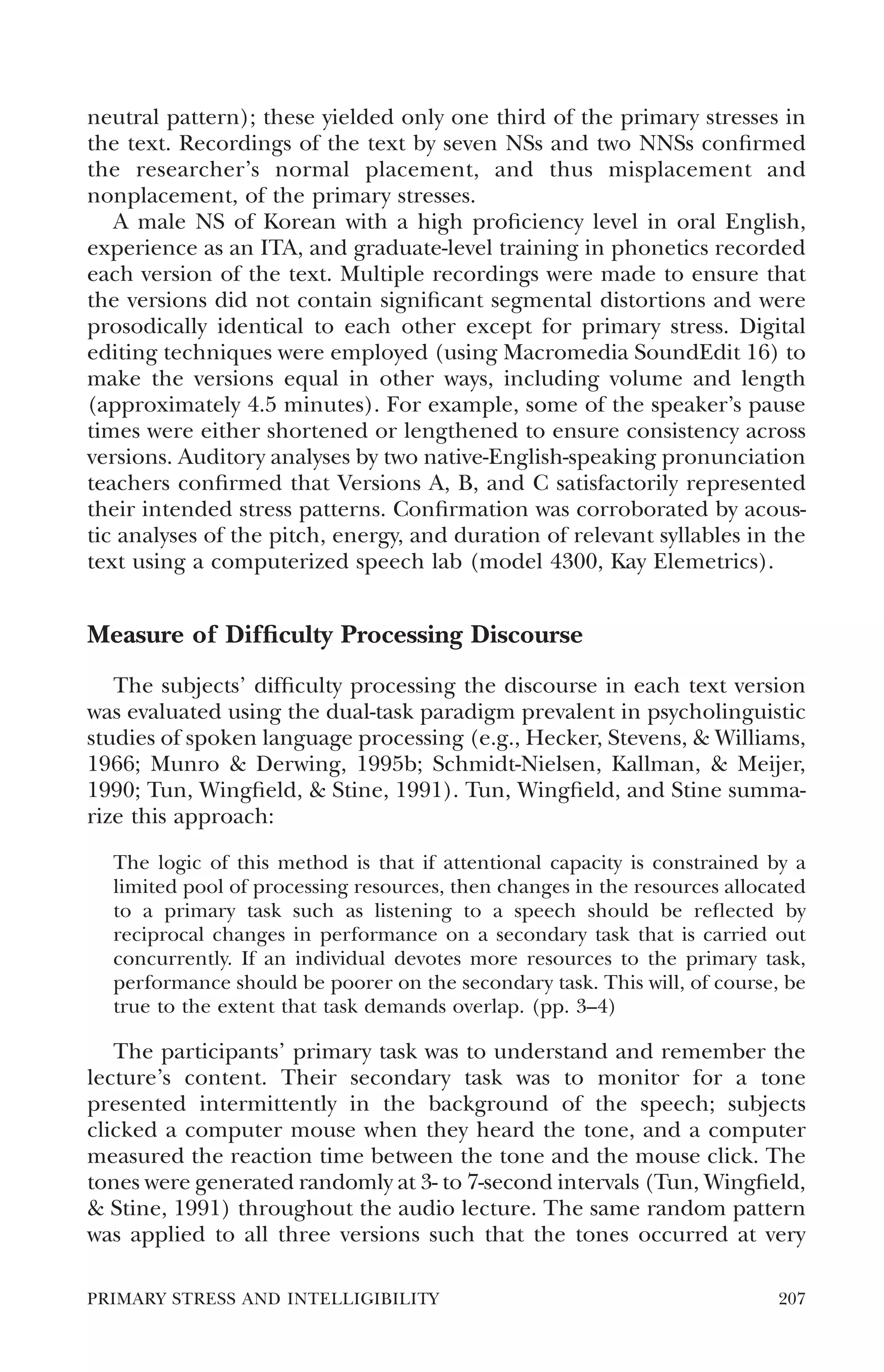 Primary Stress And Intelligibility Research To Motivate The Teaching Of ...