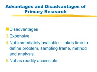 Primary vs. secondary research ig | PPT