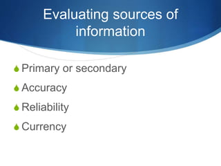 Primary vs secondary source | PPTX