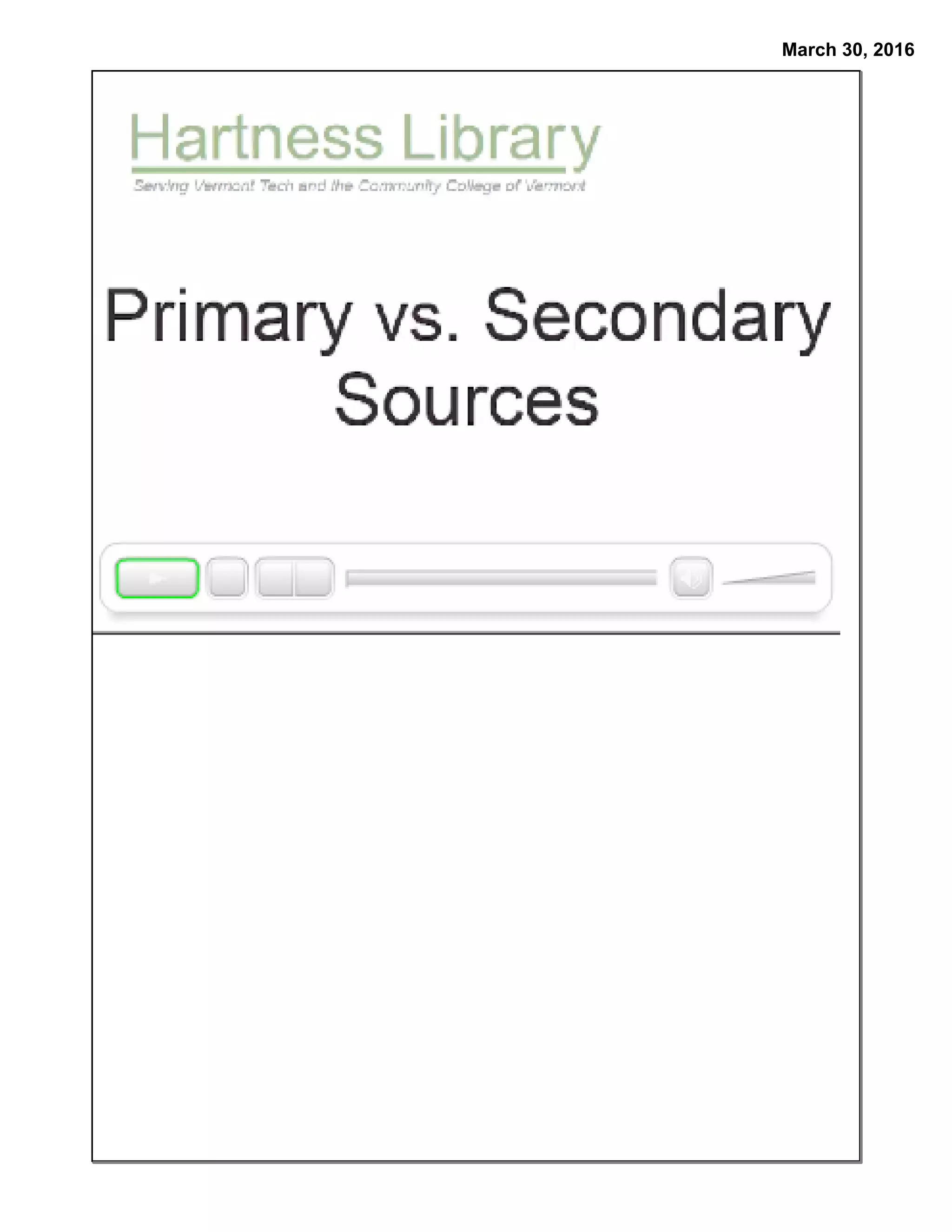 Primary vs secondary sources | PDF