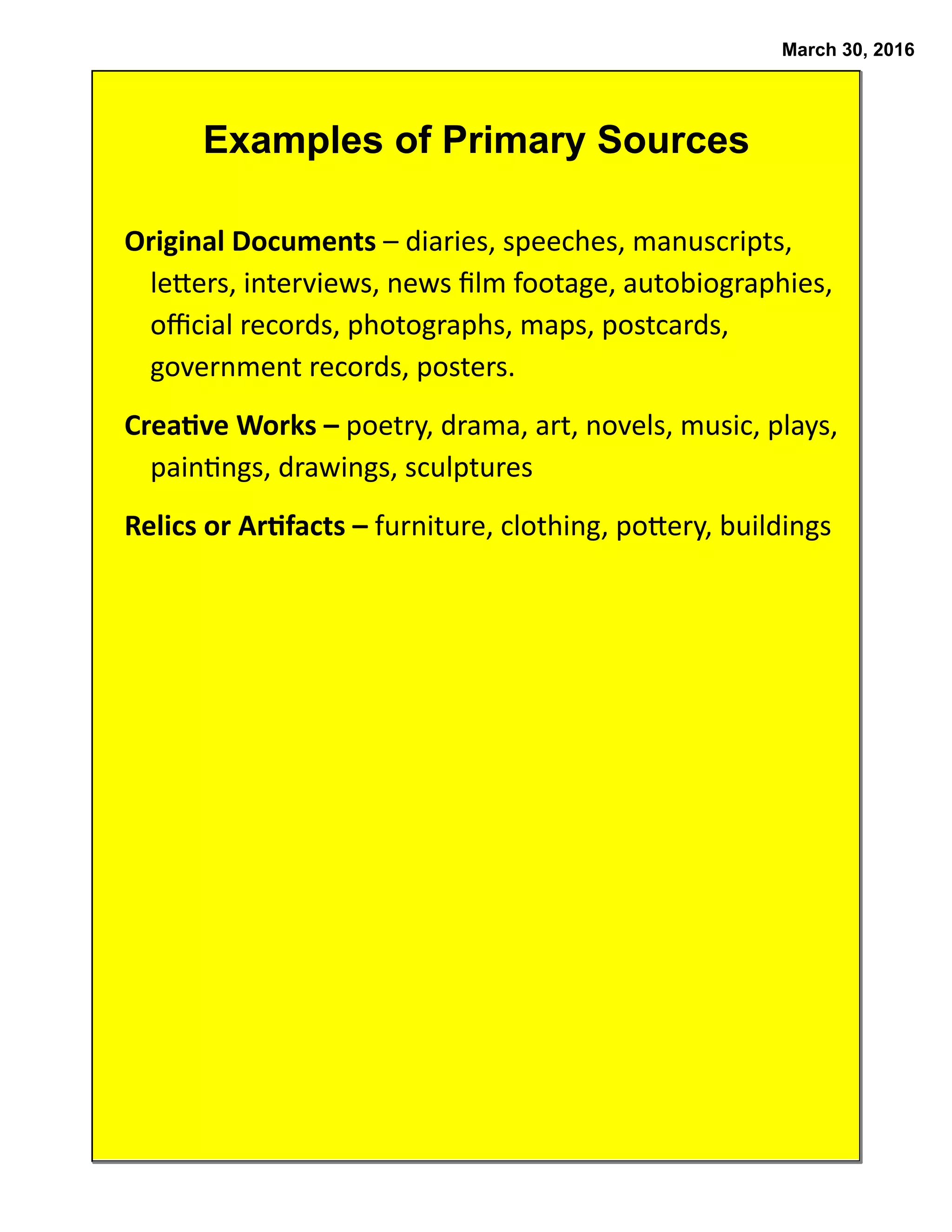 Primary vs secondary sources | PDF