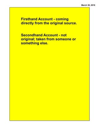 Primary vs secondary sources | PDF