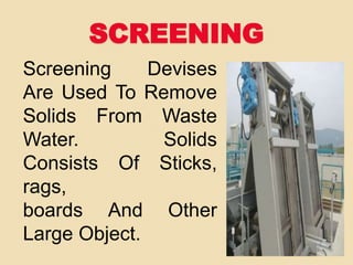 Primary waste water treatment powerpointb presntation | PPTX