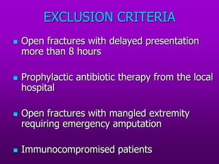 Primary wound culture in open fractures | PPT