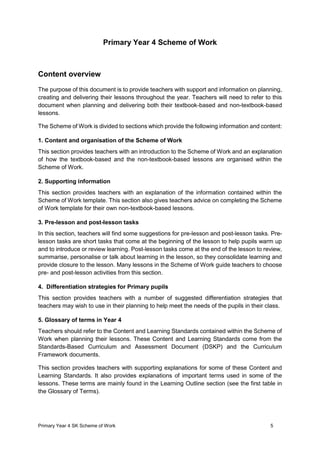 Primary English Year 4 SK Scheme Of Work 2024 | PDF
